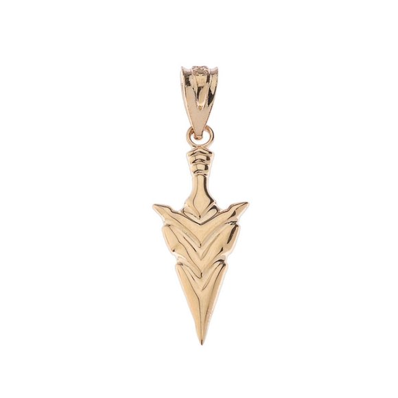Element Shine | Jewelry | K Solid Gold Spear Point Arrowhead Pendant ...
